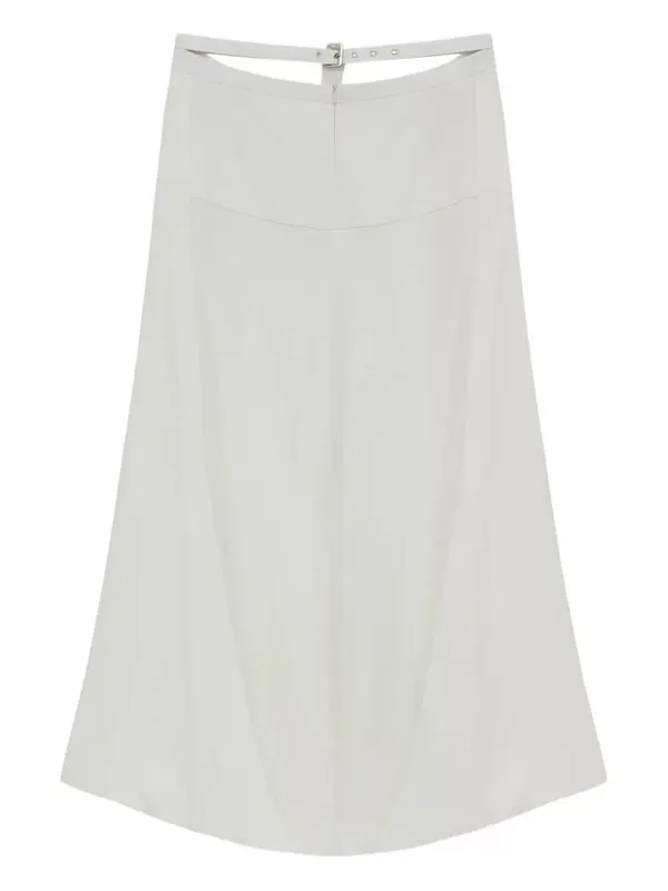 MISCI Elisa Buckle Crepe Maxi Skirt - White