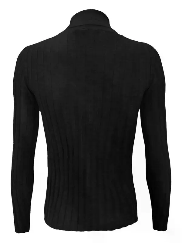 LA ROSE Turtleneck Ribbed Sweater - Black