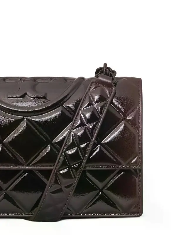 Tory Burch Fleming Small Quilted Patent Shoulder Bag - Brown