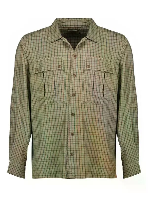 JAPAN RAGS Iku Check-pattern Shirt - Green