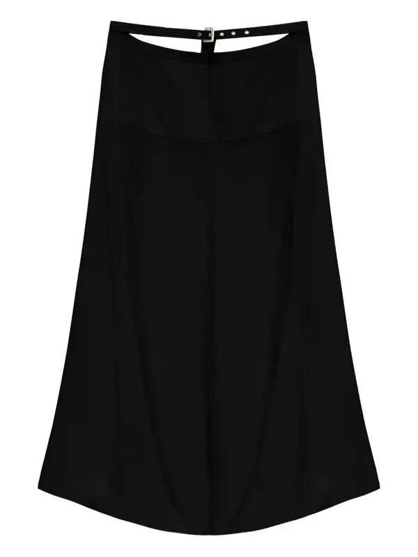 MISCI Elisa Belted Crepe Maxi Skirt - Black