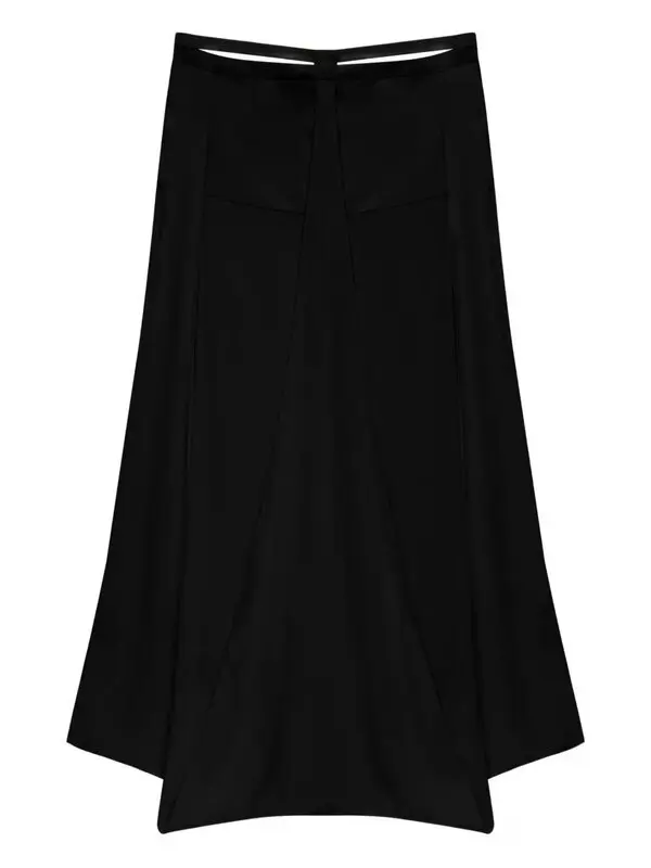MISCI Elisa Belted Crepe Maxi Skirt - Black
