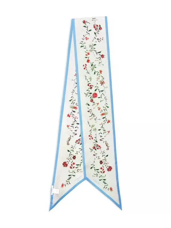 Givenchy Maxi Floral-print Silk Scarf - White