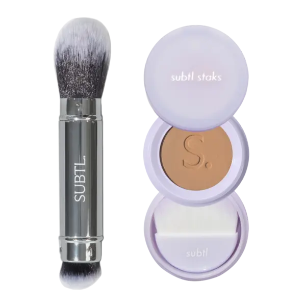 SUBTL. BEAUTY Bb Powder Foundation + Dual-ended Face Brush - Medium 1n