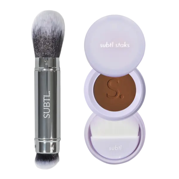 SUBTL. BEAUTY Bb Powder Foundation + Dual-ended Face Brush - Deep 3c