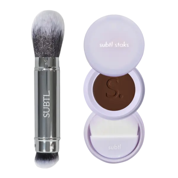 SUBTL. BEAUTY Bb Powder Foundation + Dual-ended Face Brush - Deepest 3c