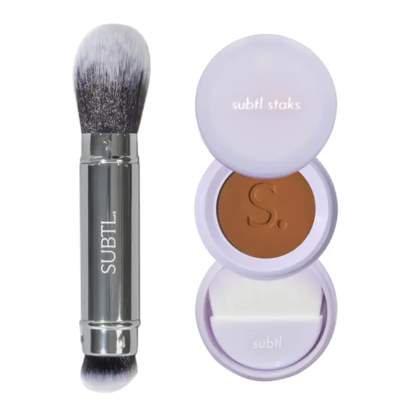 SUBTL. BEAUTY Bb Powder Foundation + Dual-ended Face Brush - Deep 2n