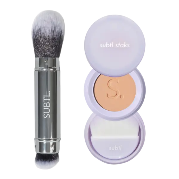 SUBTL. BEAUTY Bb Powder Foundation + Dual-ended Face Brush - Light 1c