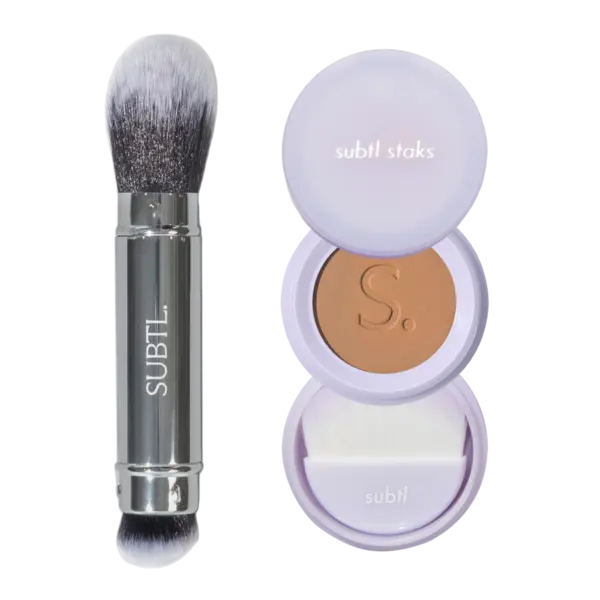 SUBTL. BEAUTY Bb Powder Foundation + Dual-ended Face Brush - Medium 2n