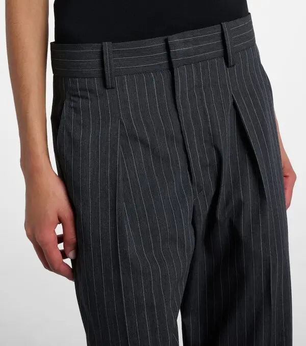Isabel Marant Étoile Pinstriped Wool-blend Straight Leg Trousers