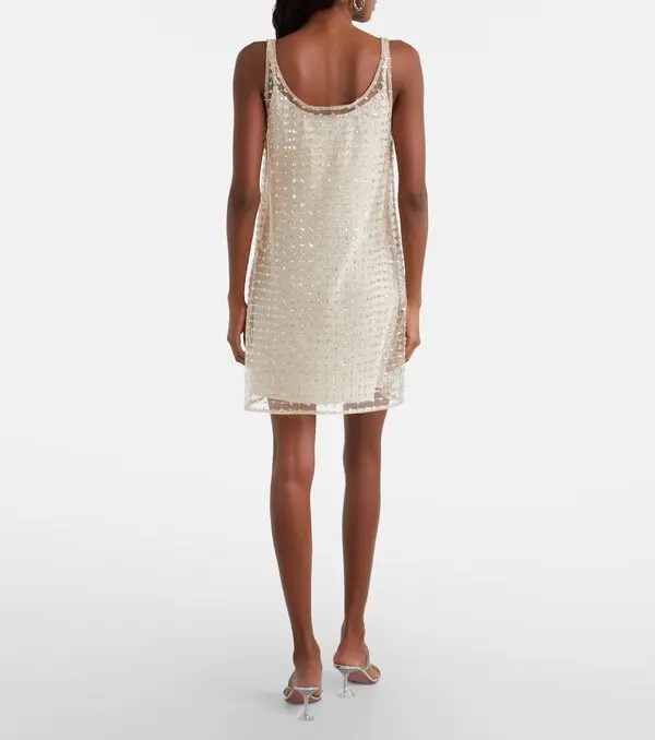 Staud Aurielle Sequined Tulle Mini Dress