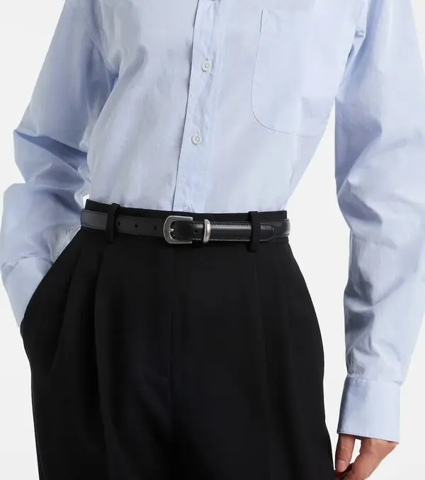 THE ROW Ring Leather Belt - Black