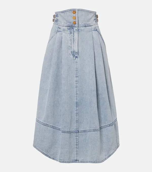 Zimmermann Wanderlust Denim Midi Skirt