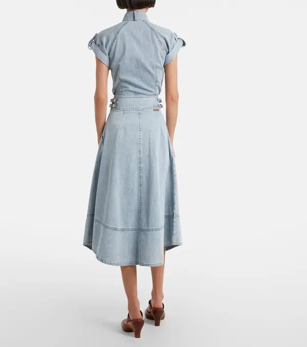 Zimmermann Wanderlust Denim Midi Skirt