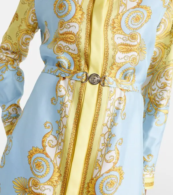 Versace Barocco Silk Twill Midi Dress