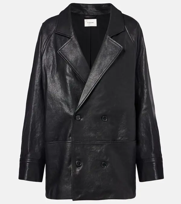FRAME Oversized Leather Jacket