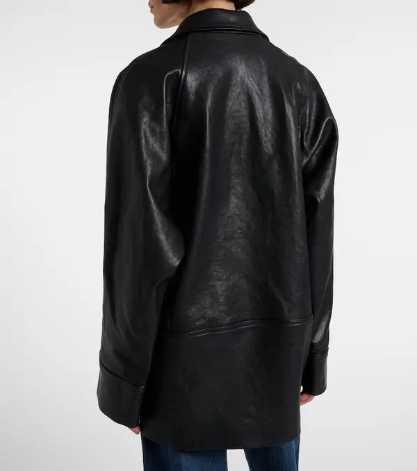 FRAME Oversized Leather Jacket