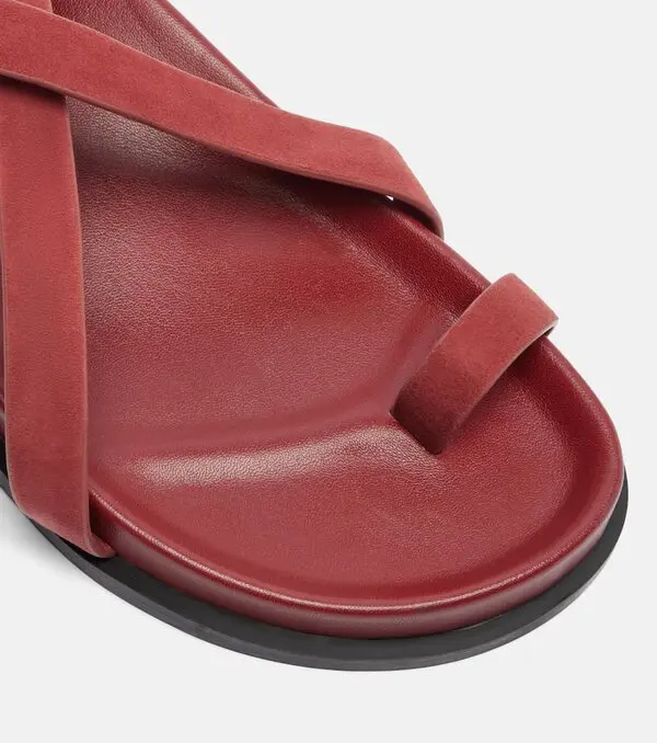 A.emery Jalen Slim Suede Sandals - Red