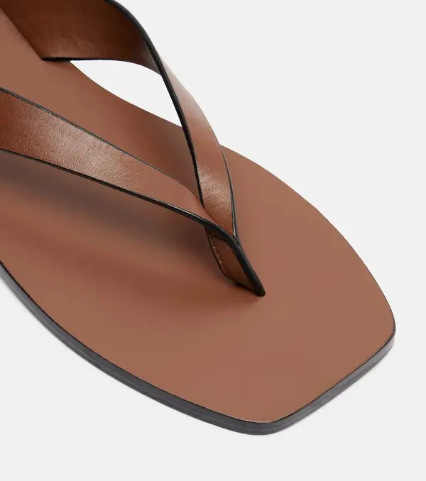 A.emery Kinto Leather Thong Sandals - Brown