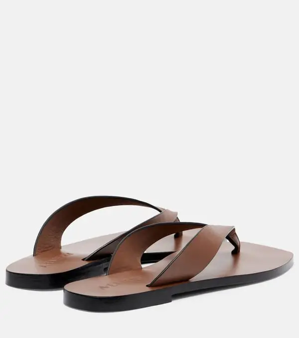 A.emery Kinto Leather Thong Sandals - Brown