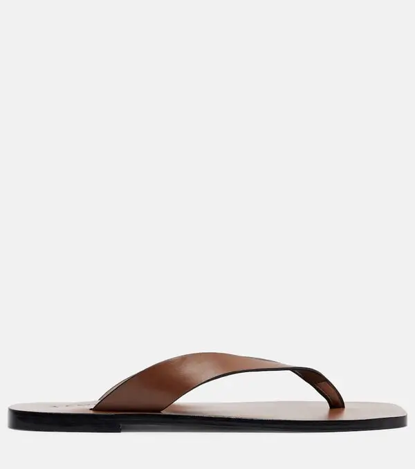 A.emery Kinto Leather Thong Sandals - Brown