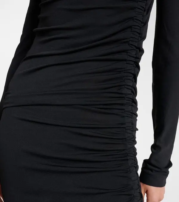 FERRAGAMO Ruched Jersey Midi Dress
