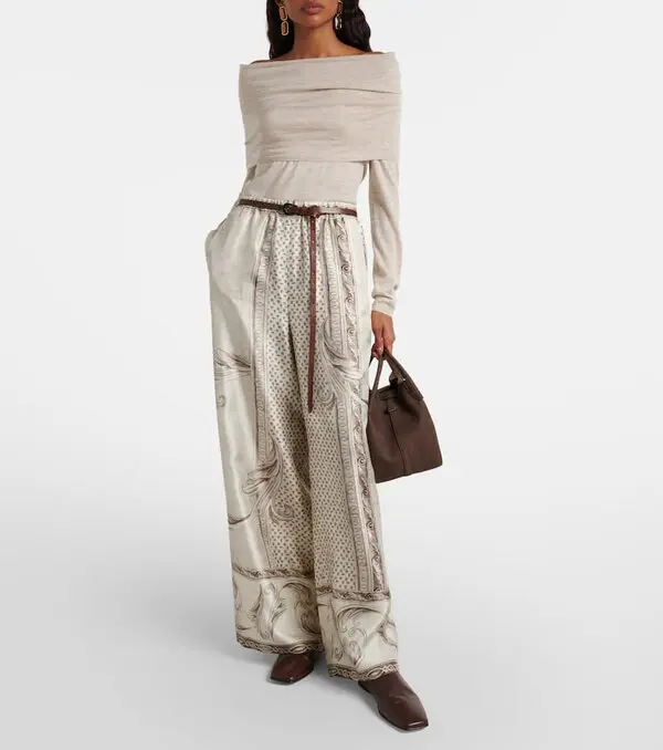 Max Mara Cashmere Off-shoulder Sweater - Beige