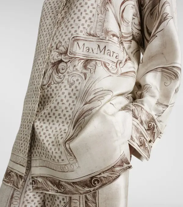 Max Mara Grado Printed Silk Satin Shirt