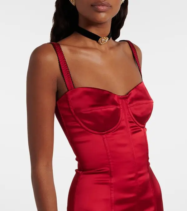 Dolce & Gabbana Satin Bustier Dress