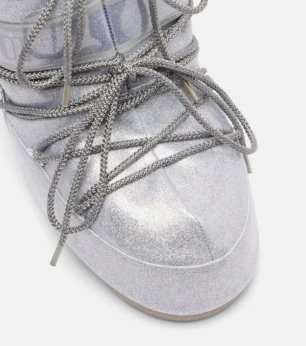 Moon Boot Icon Low Glitter Snow Boots - Silver