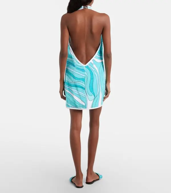 Emilio Pucci Iride Halterneck Cotton Terry Minidress
