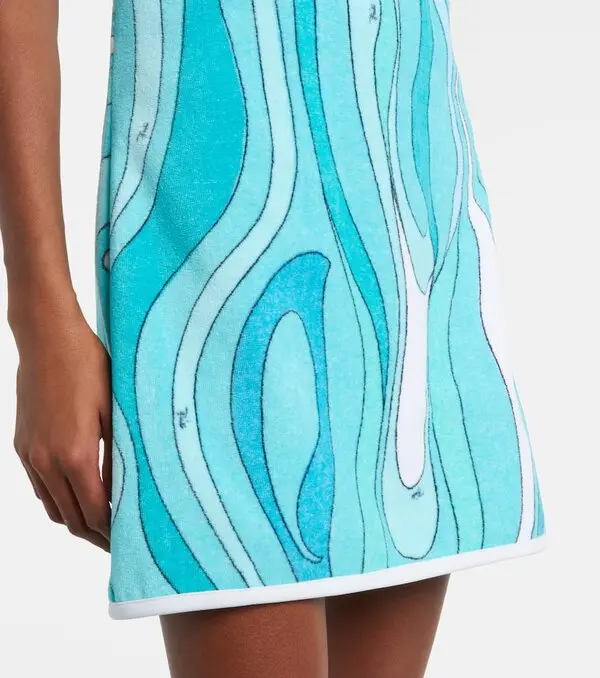 Emilio Pucci Iride Halterneck Cotton Terry Minidress