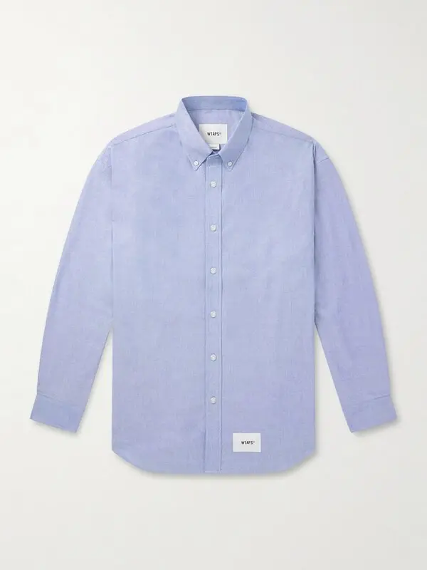 WTAPS Button Down-collar Logo-appliquéd Coolmax® Shirt