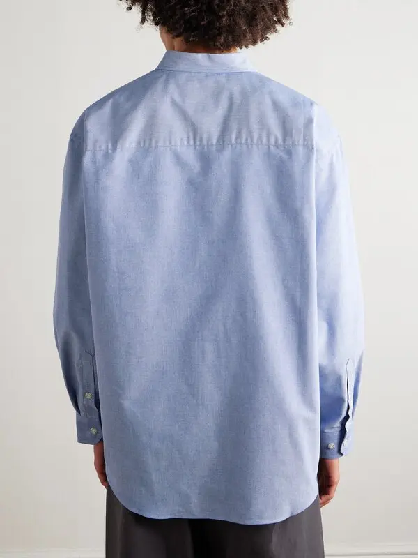 WTAPS Button Down-collar Logo-appliquéd Coolmax® Shirt