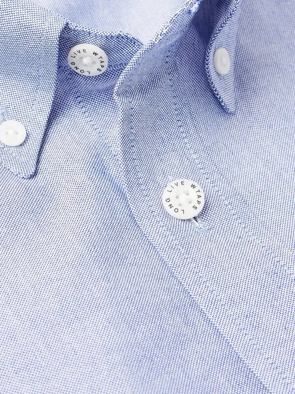 WTAPS Button Down-collar Logo-appliquéd Coolmax® Shirt