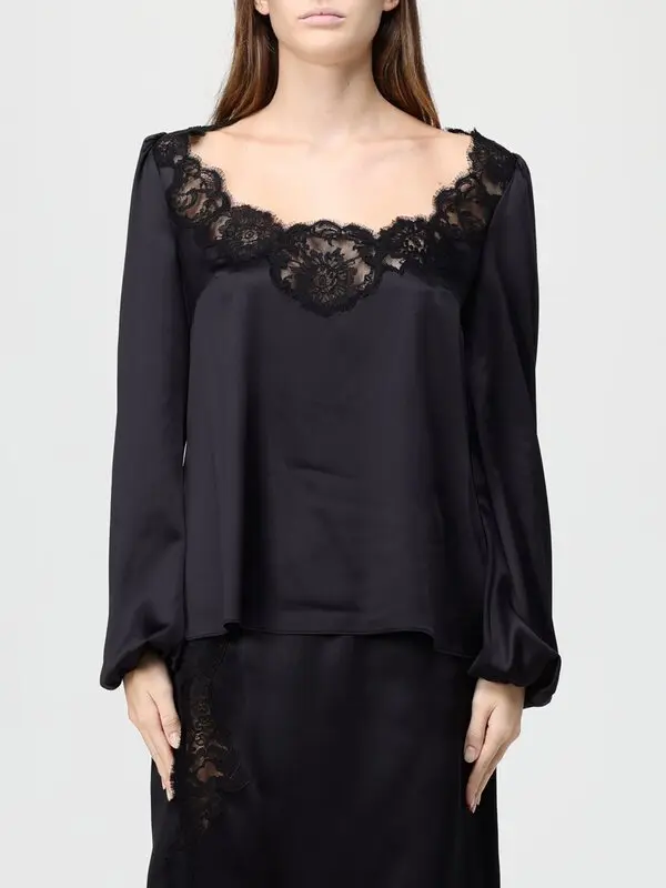 Dolce & Gabbana Lace-trimmed Long-sleeve Top