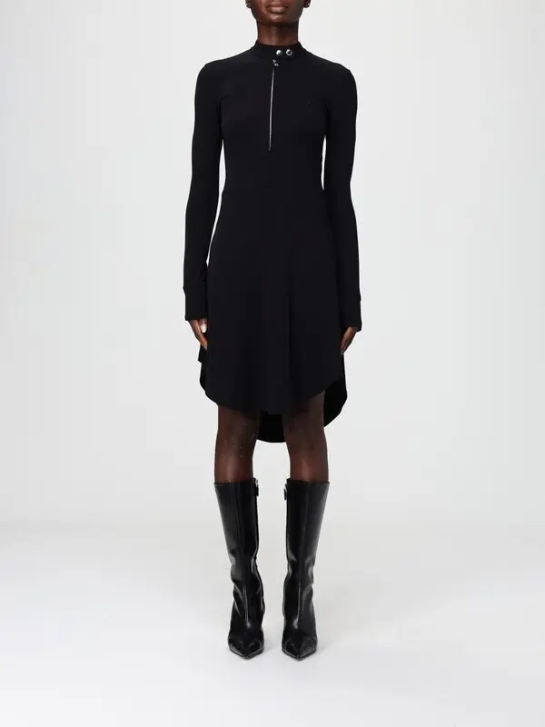 COURREGES Dress With Mandarin Collar And Zip Detail