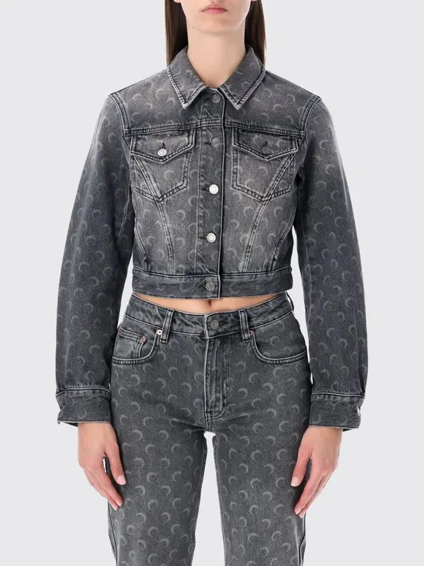 MARINE SERRE Denim Jacket - Grey