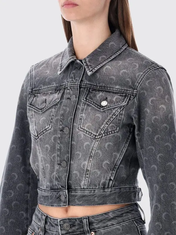 MARINE SERRE Denim Jacket - Grey