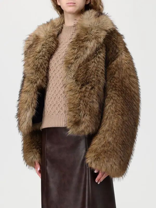 STAND STUDIO Fur Jacket - Beige
