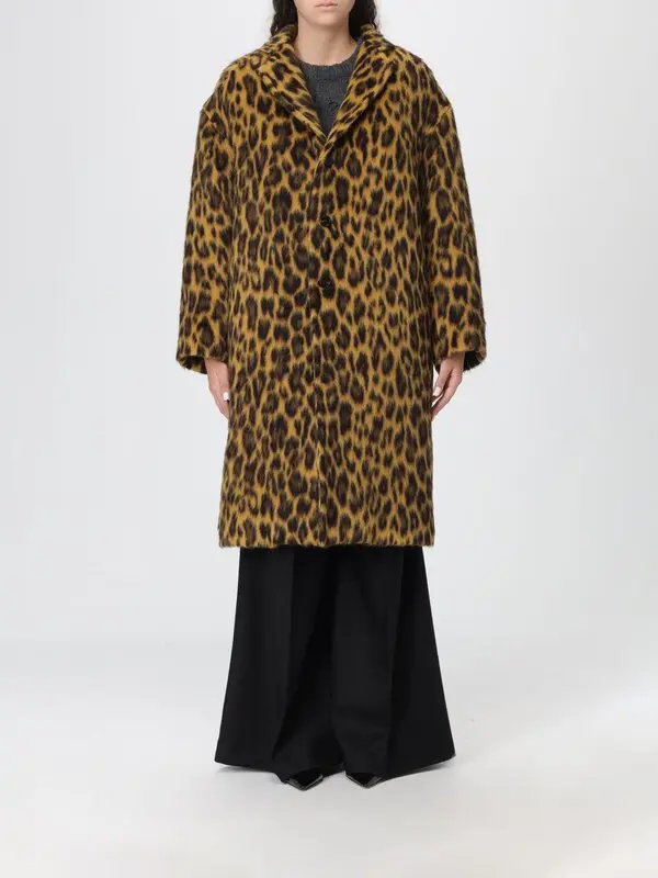 Bottega Veneta Leopard Print Coat - Camel