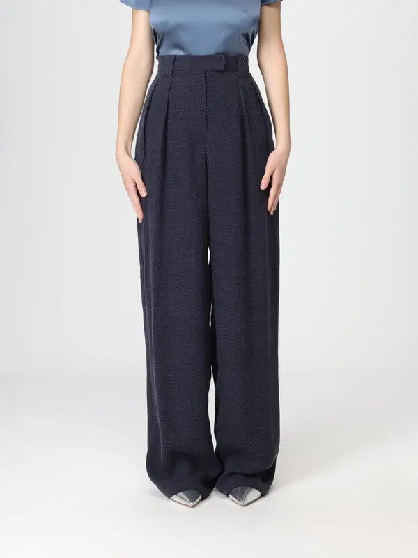 Emporio Armani Textured Wide Leg Trousers