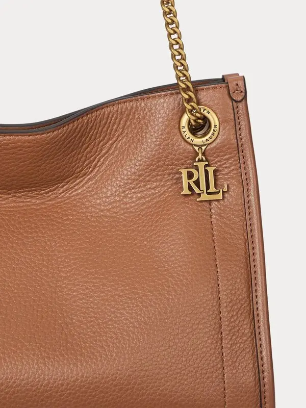 Ralph Lauren Shoulder Bag With Gold Tone Logo - Brown