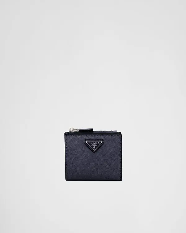 Prada Small Saffiano Leather Wallet - Baltic Blue