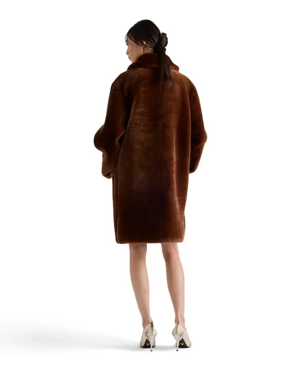 ジャケット・アウター Arichive PRADA SPORT fur long coat brown Prada Shearling Coat - Brown | Editorialist