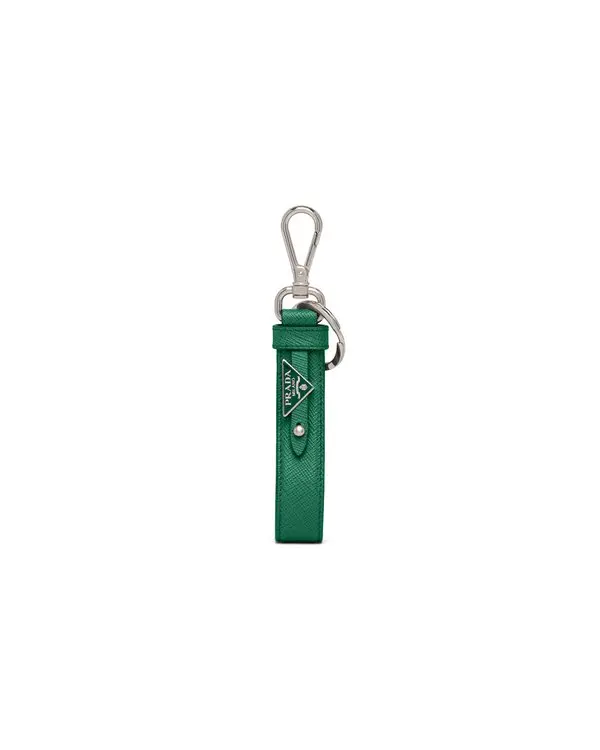 Prada Saffiano Leather Keychain - Green
