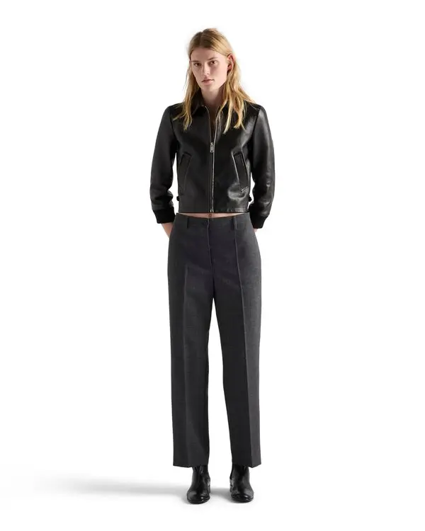 Prada Leather Blouson Jacket - Black