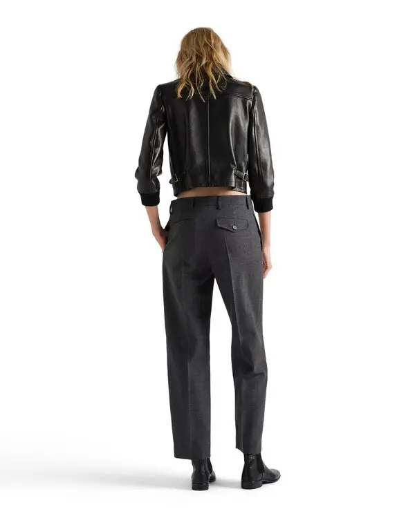 Prada Leather Blouson Jacket - Black