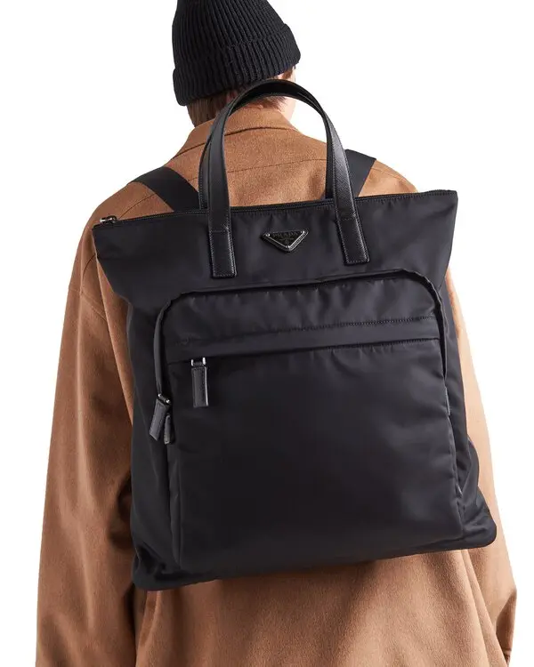 Prada Re-nylon And Saffiano Leather Tote