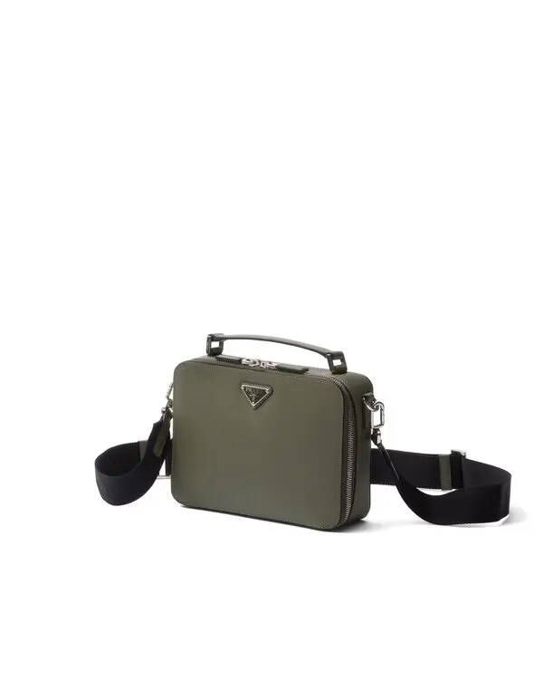 Prada Brique Medium Saffiano Leather Bag - Green